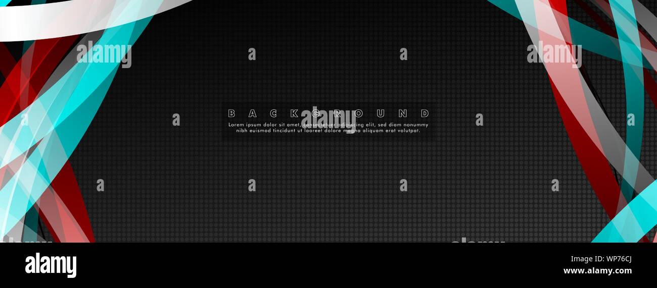 Curved abstract design with the background concept of a dark circle ...