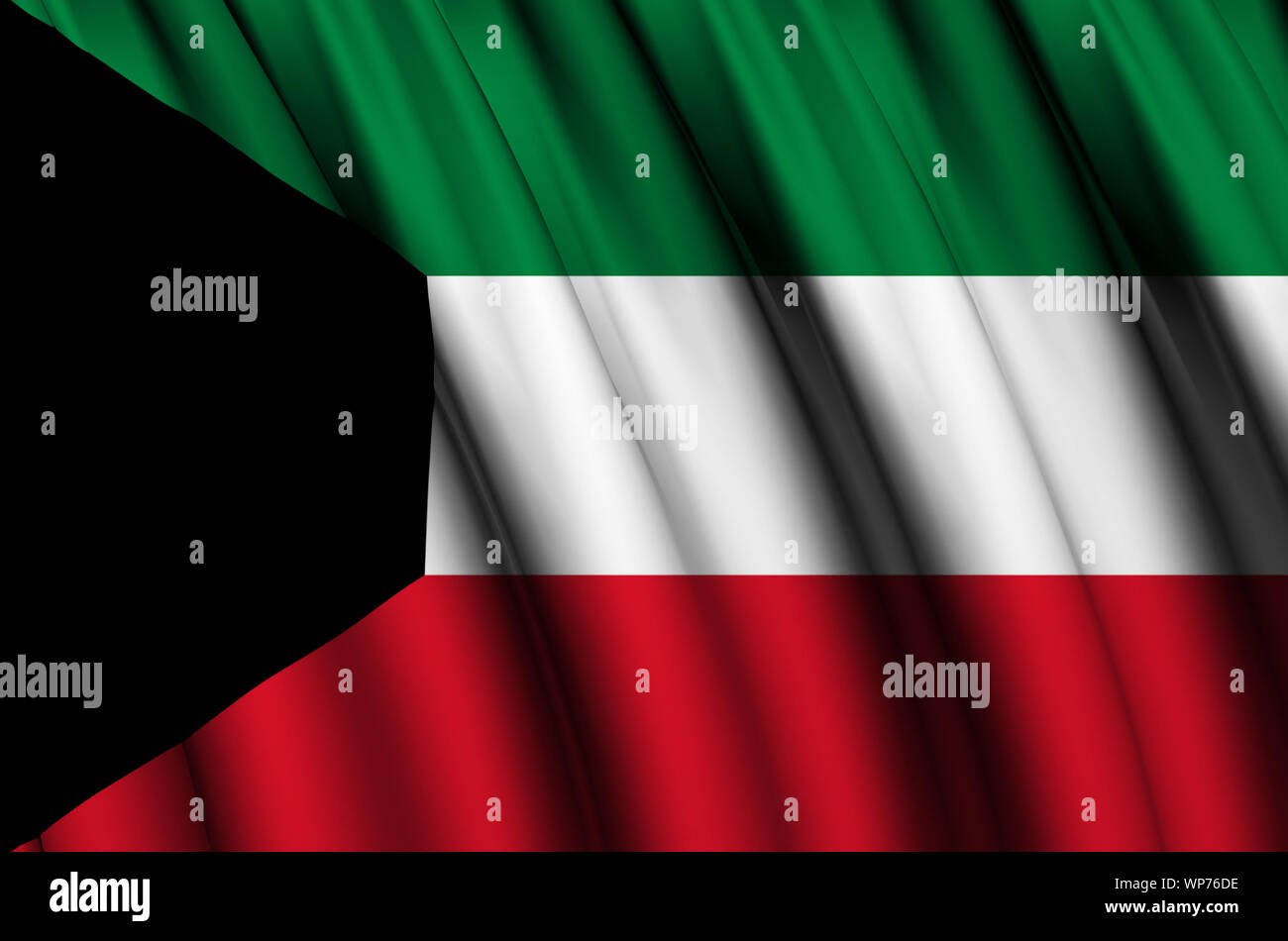 Kuwait waving flag illustration. Countries of Asia. Perfect for ...