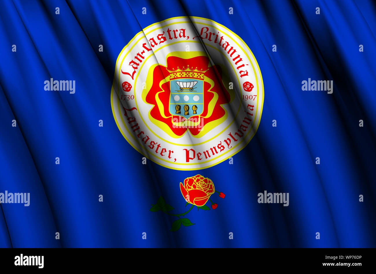 Lancaster Pennsylvania waving flag illustration. Regions and Cities of ...