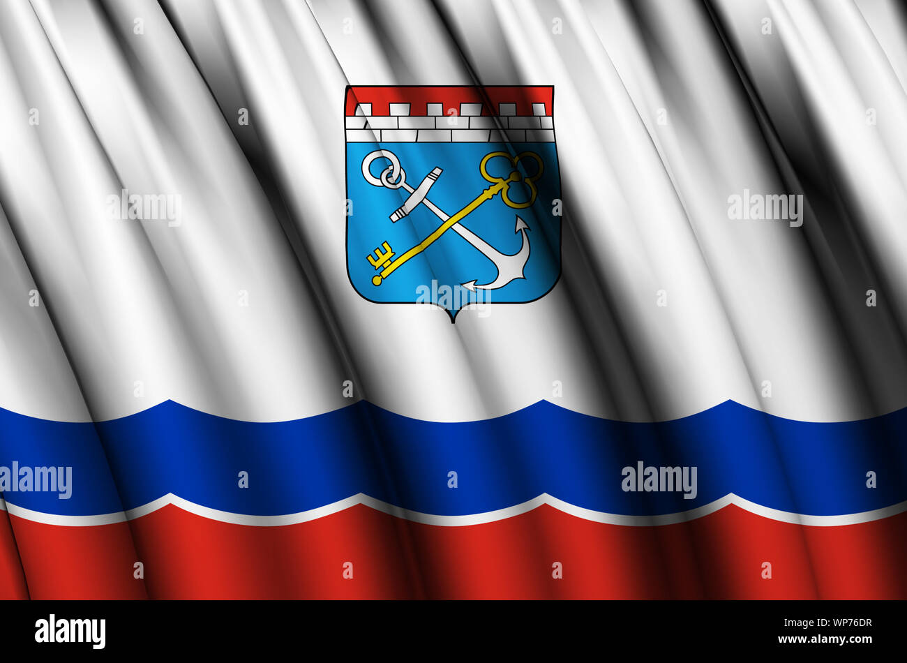 Leningrad waving flag illustration. Regions of Russia. Perfect for ...