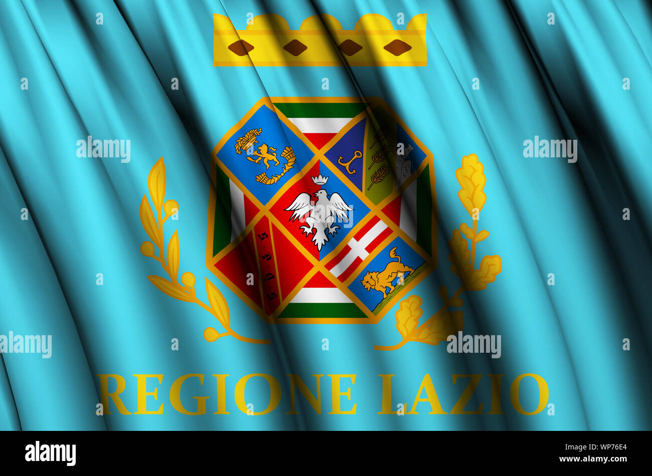 Lazio waving flag illustration. Regions of Italy. Perfect for ...