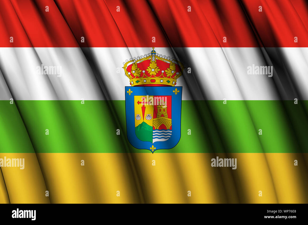 La Rioja waving flag illustration. Regions and cities of Spain. Perfect ...