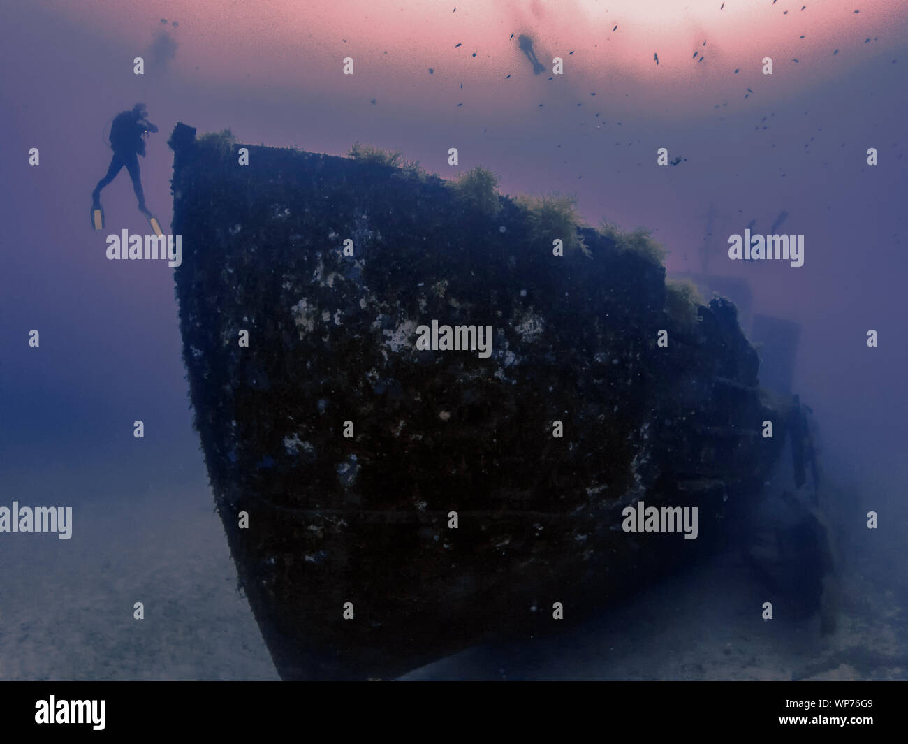 Wreck of the MV Cominoland off the coast of Gozo, Malta Stock Photo - Alamy