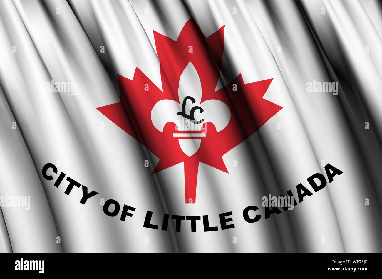 Little Canada Minnesota waving flag illustration. Regions and Cities of ...