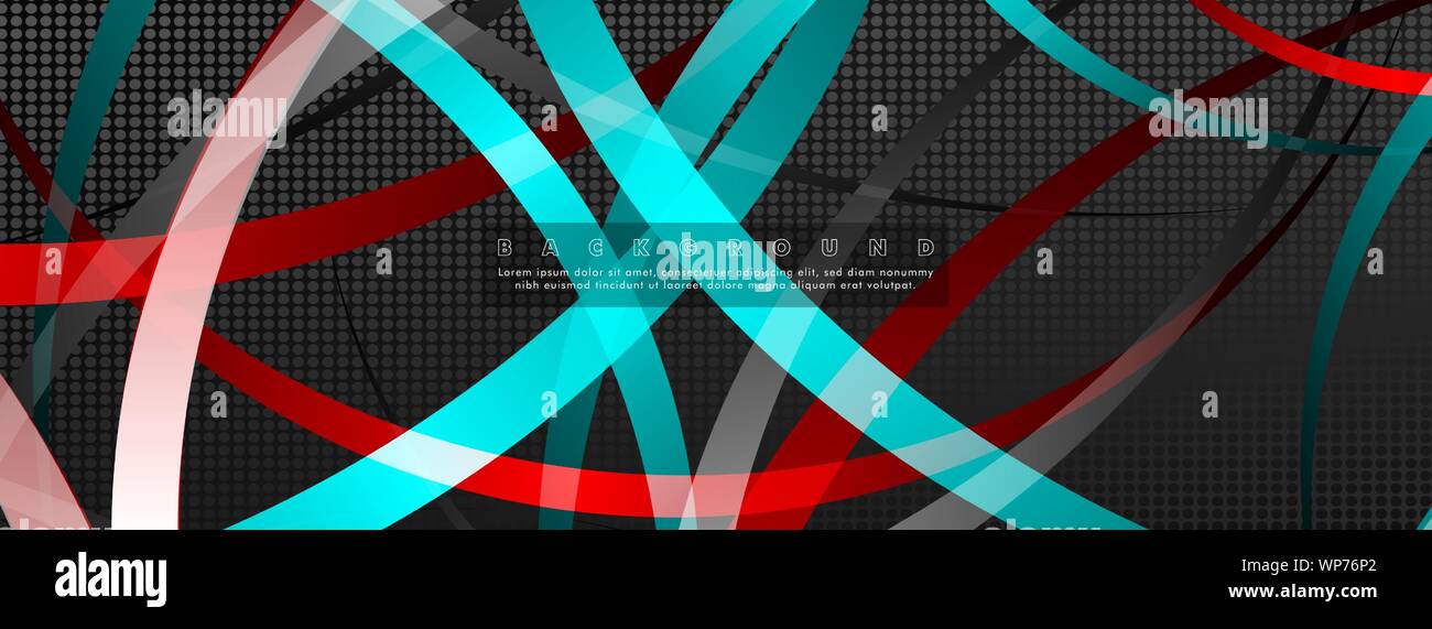 Curved abstract design with the background concept of a dark circle ...