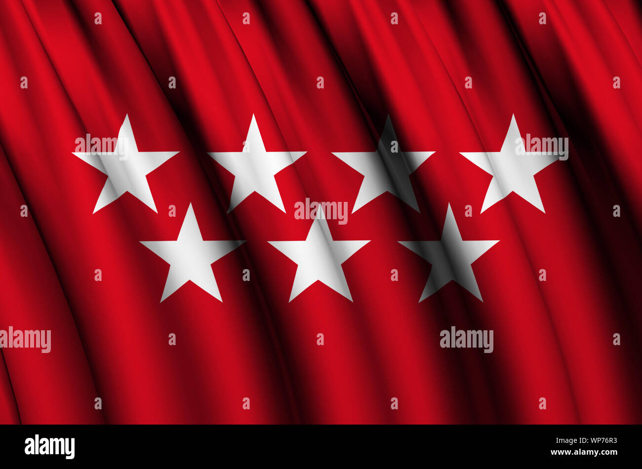Madrid waving flag illustration. Regions and cities of Spain. Perfect ...