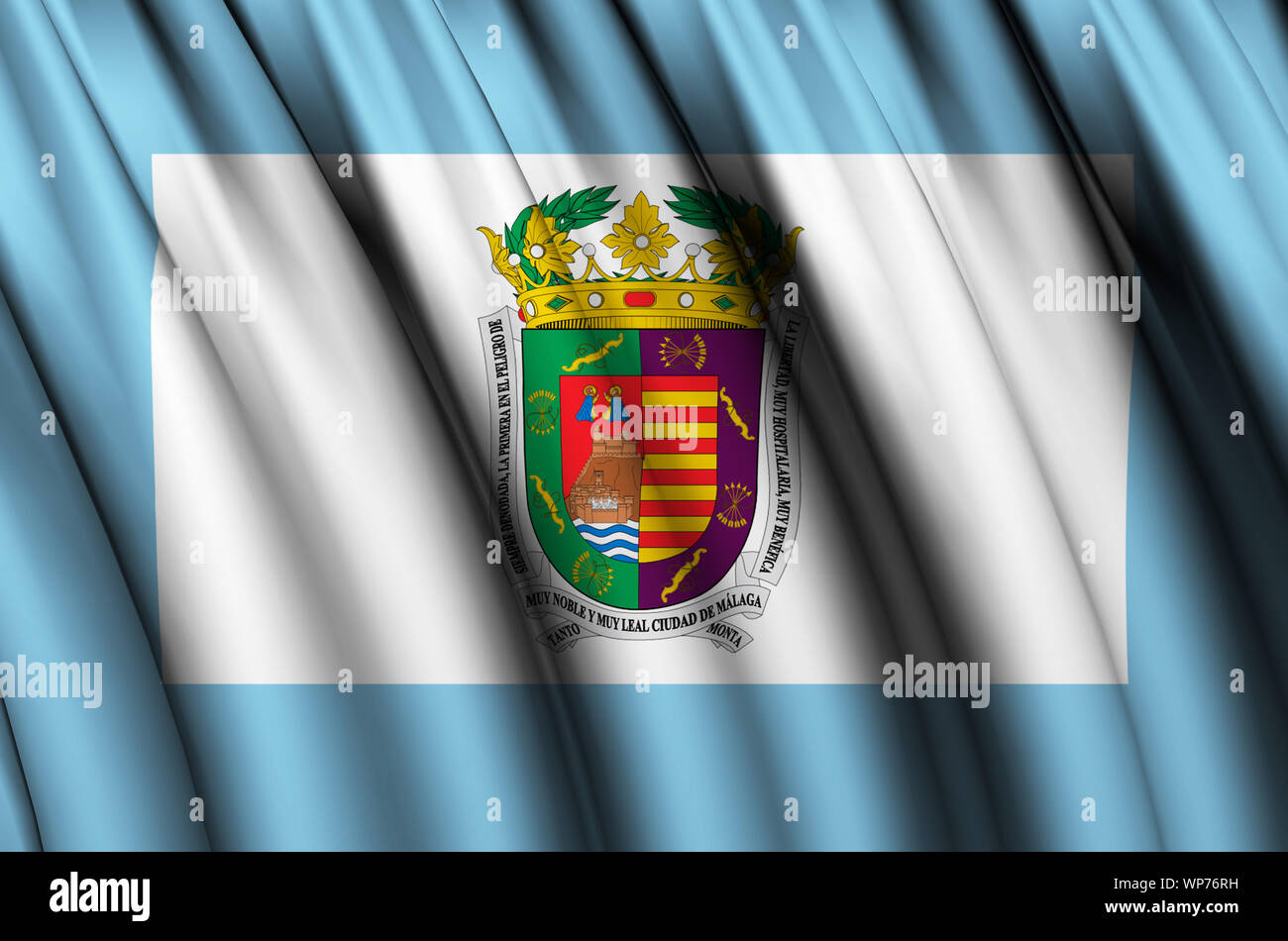 Malaga waving flag illustration. Regions and cities of Spain. Perfect ...
