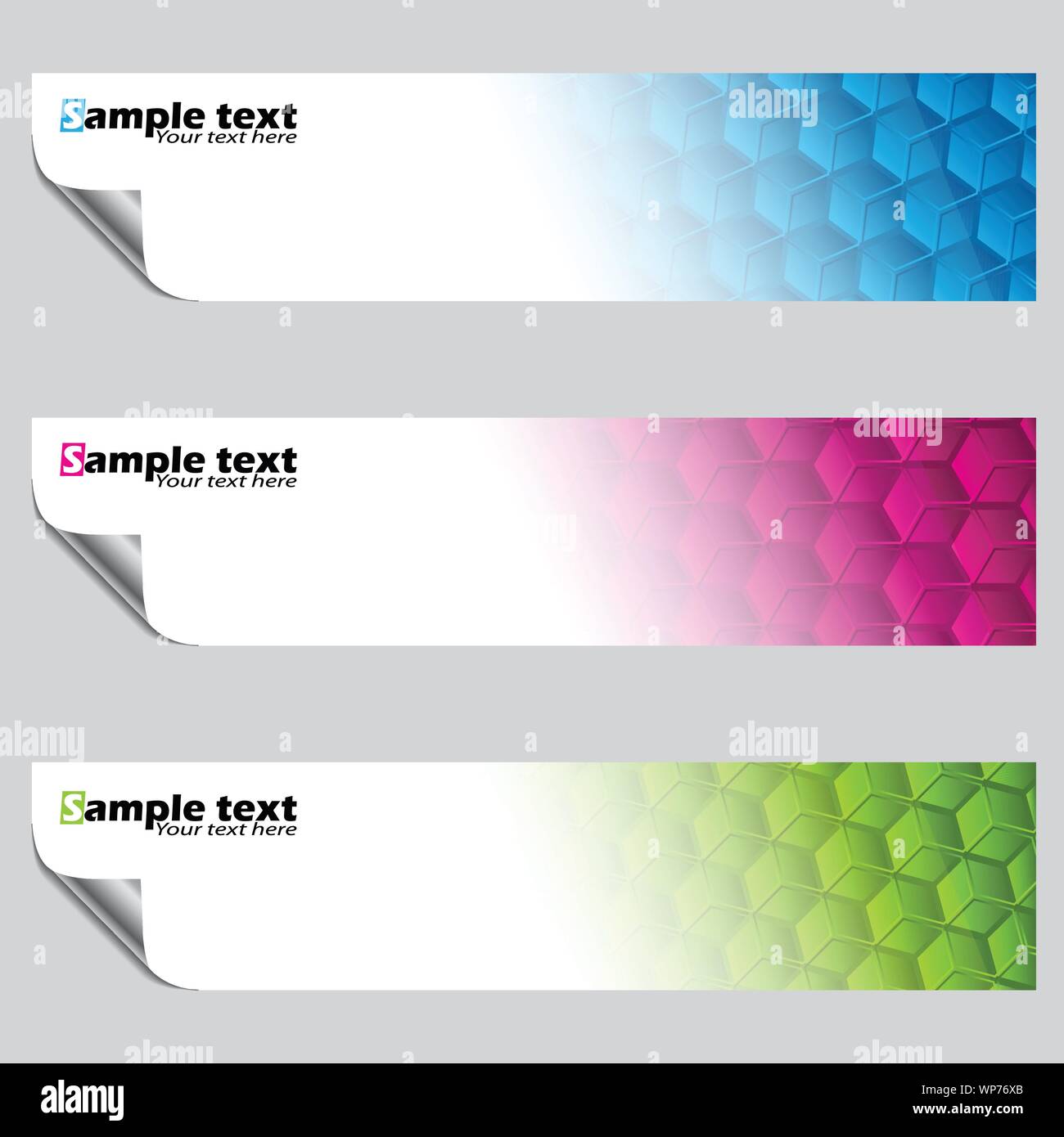 Banner set with peeled corners Stock Vector Image & Art - Alamy