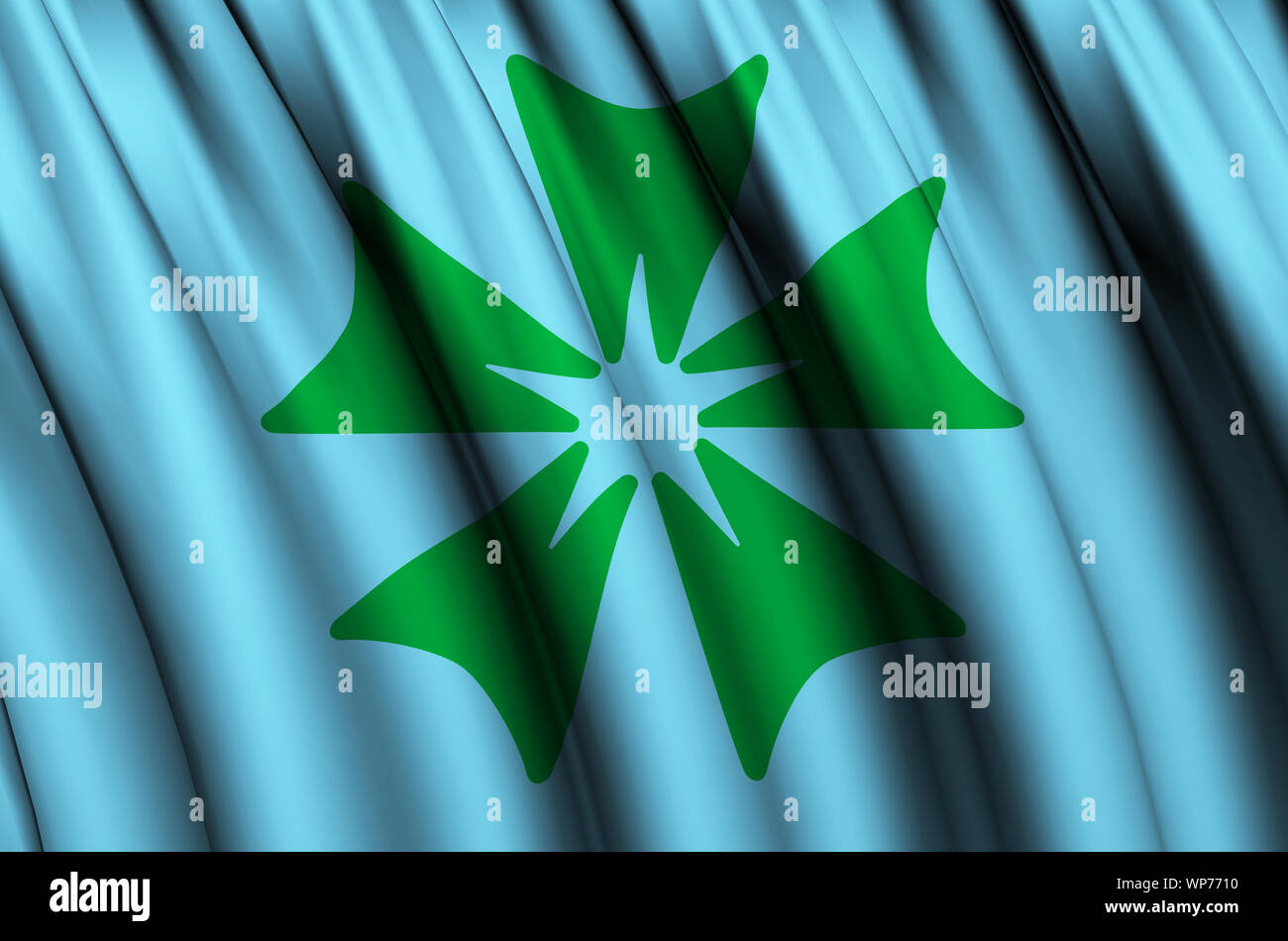 Memuro waving flag illustration. Regions of Japan. Perfect for ...