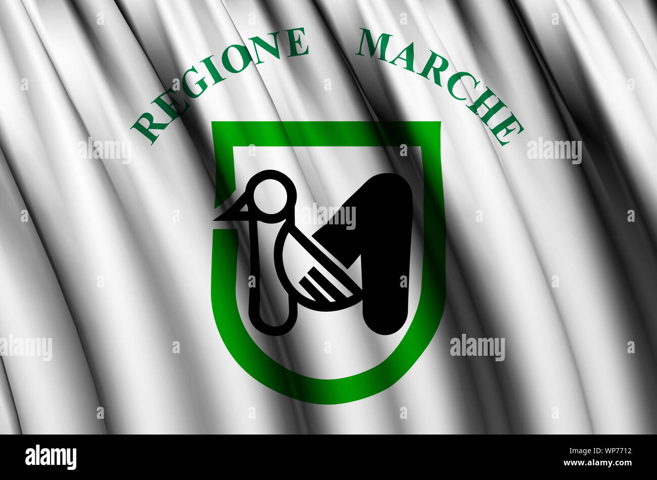 Marche waving flag illustration. Regions of Italy. Perfect for ...