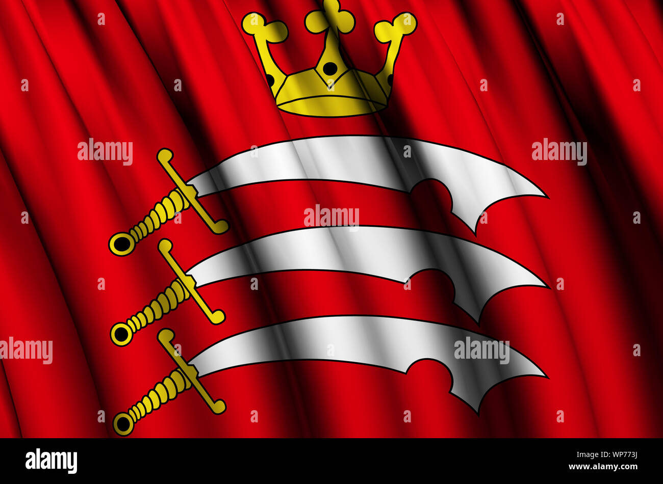 Middlesex waving flag illustration. Regions of England and United ...