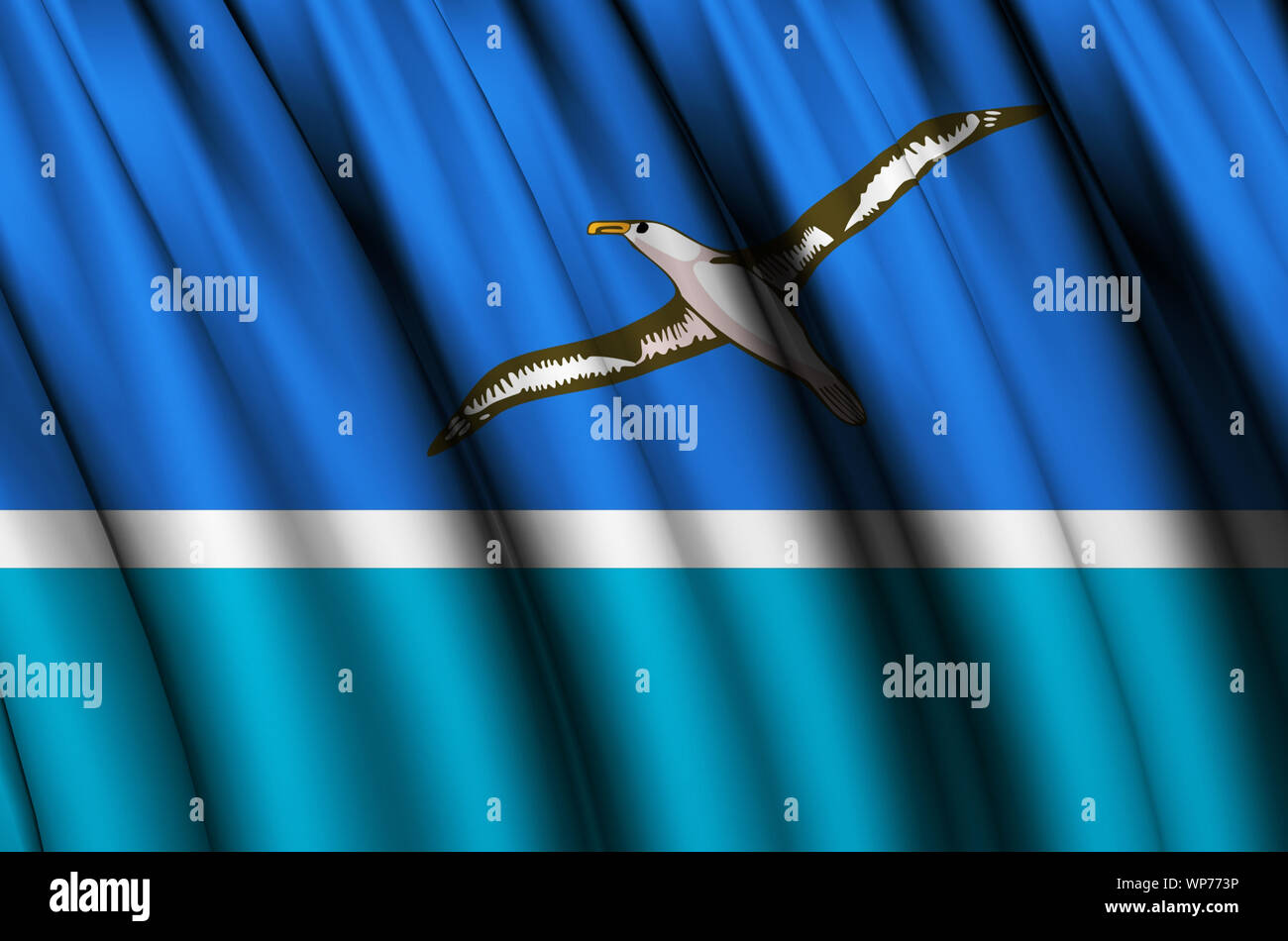 Midway Islands waving flag illustration. Regions and Cities of the ...