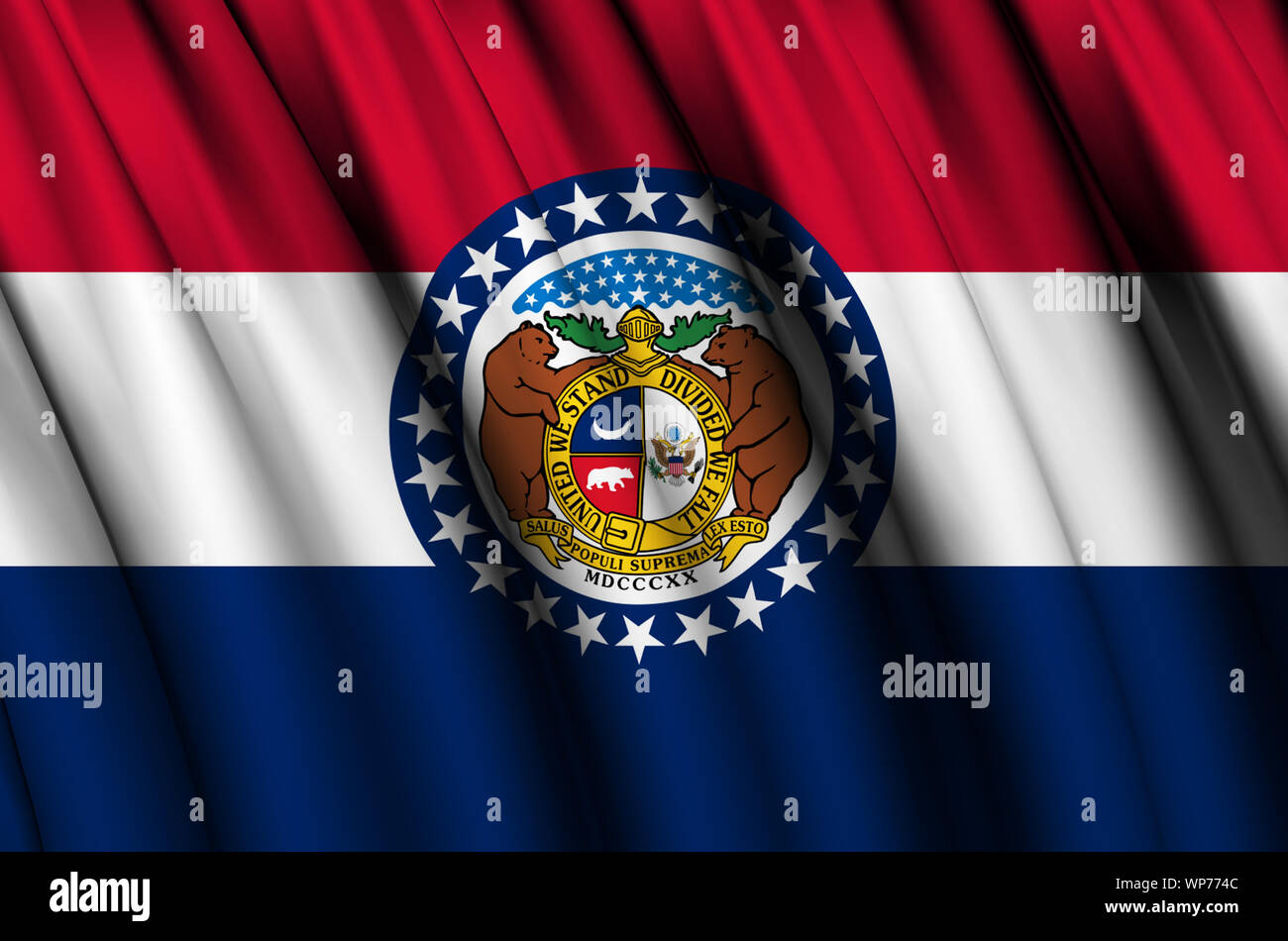 Missouri waving flag illustration. US states. Perfect for background ...