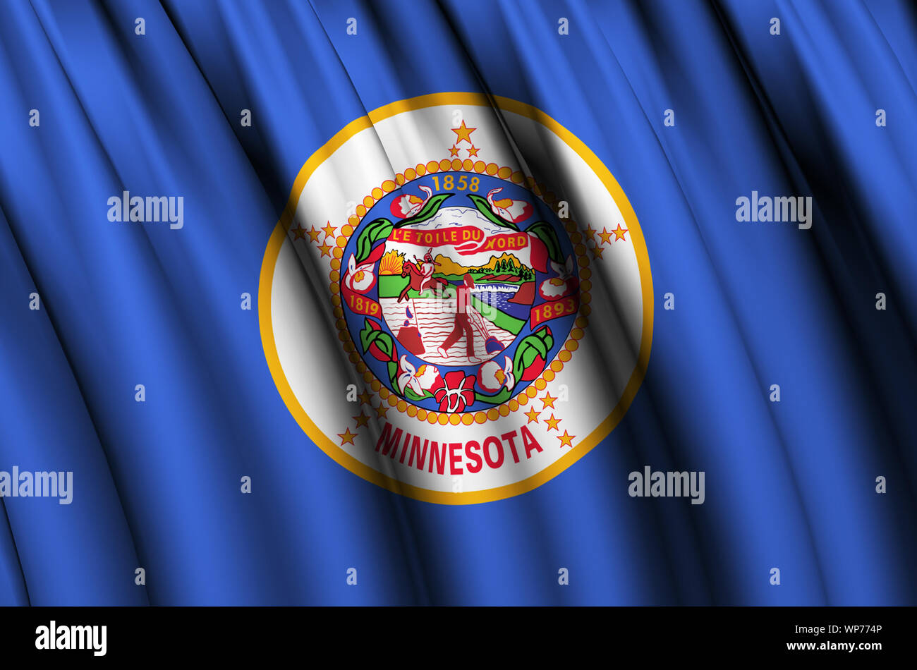 Minnesota waving flag illustration. US states. Perfect for background ...
