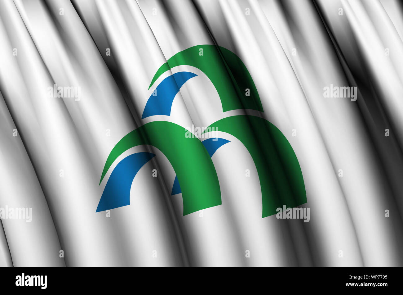 Mori waving flag illustration. Regions of Japan. Perfect for background ...