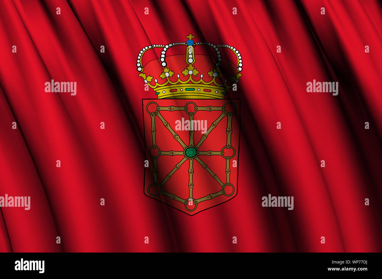 Navarro waving flag illustration. Regions and cities of Spain. Perfect ...