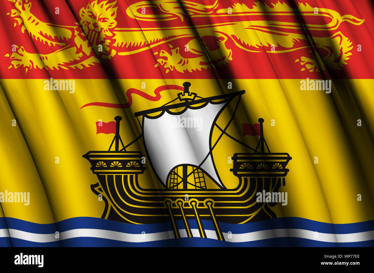 New Brunswick waving flag illustration. States, cities and Regions of ...