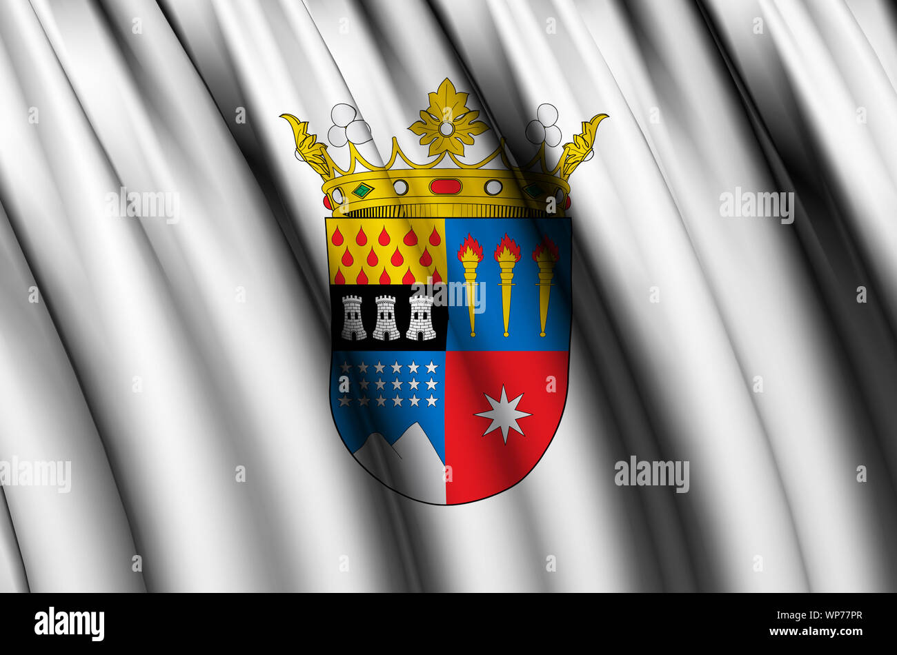 Nuble waving flag illustration. Regions of Chile. Perfect for ...