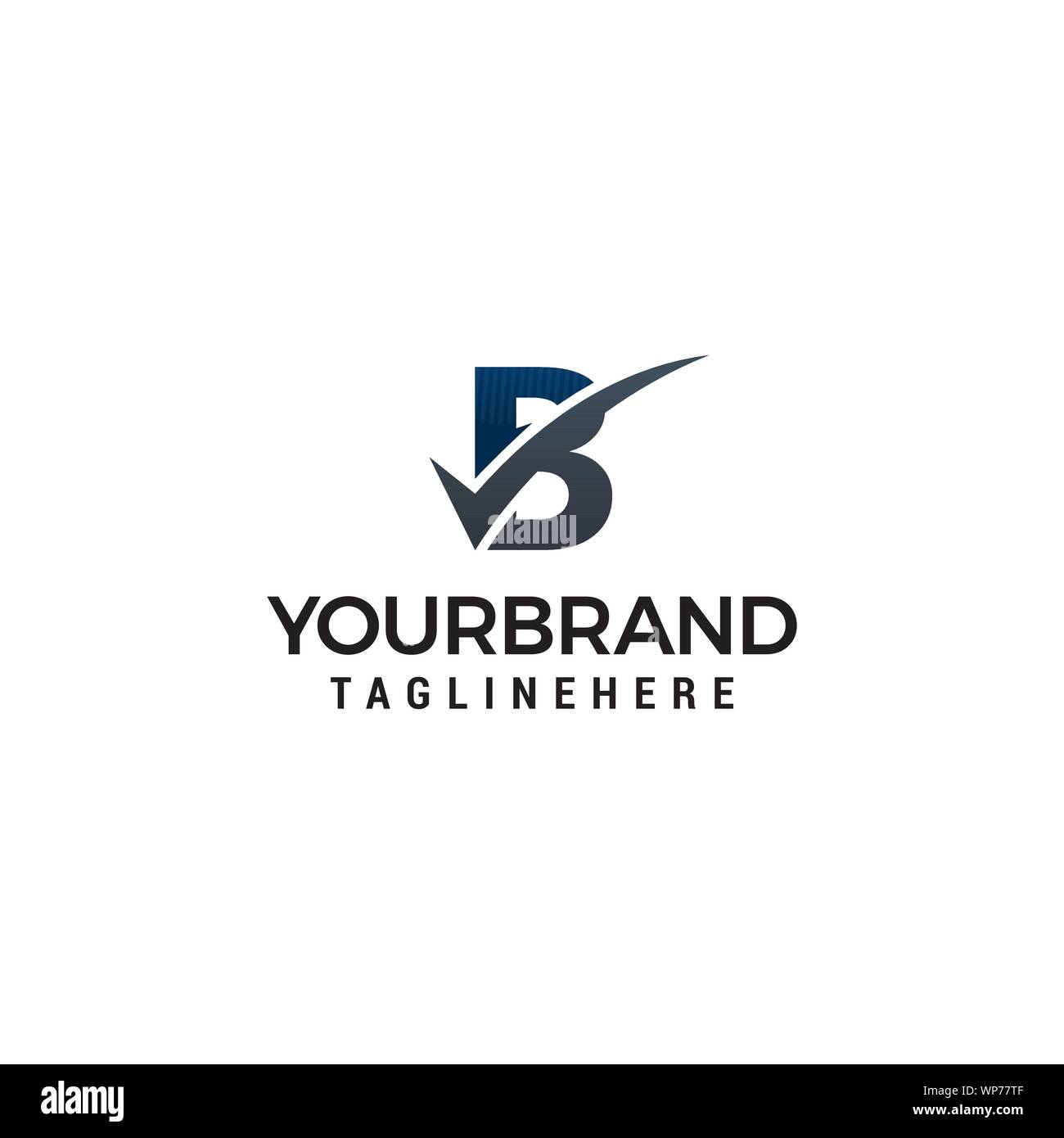 Letter B With Checklist Logo Template Stock Vector Image & Art - Alamy