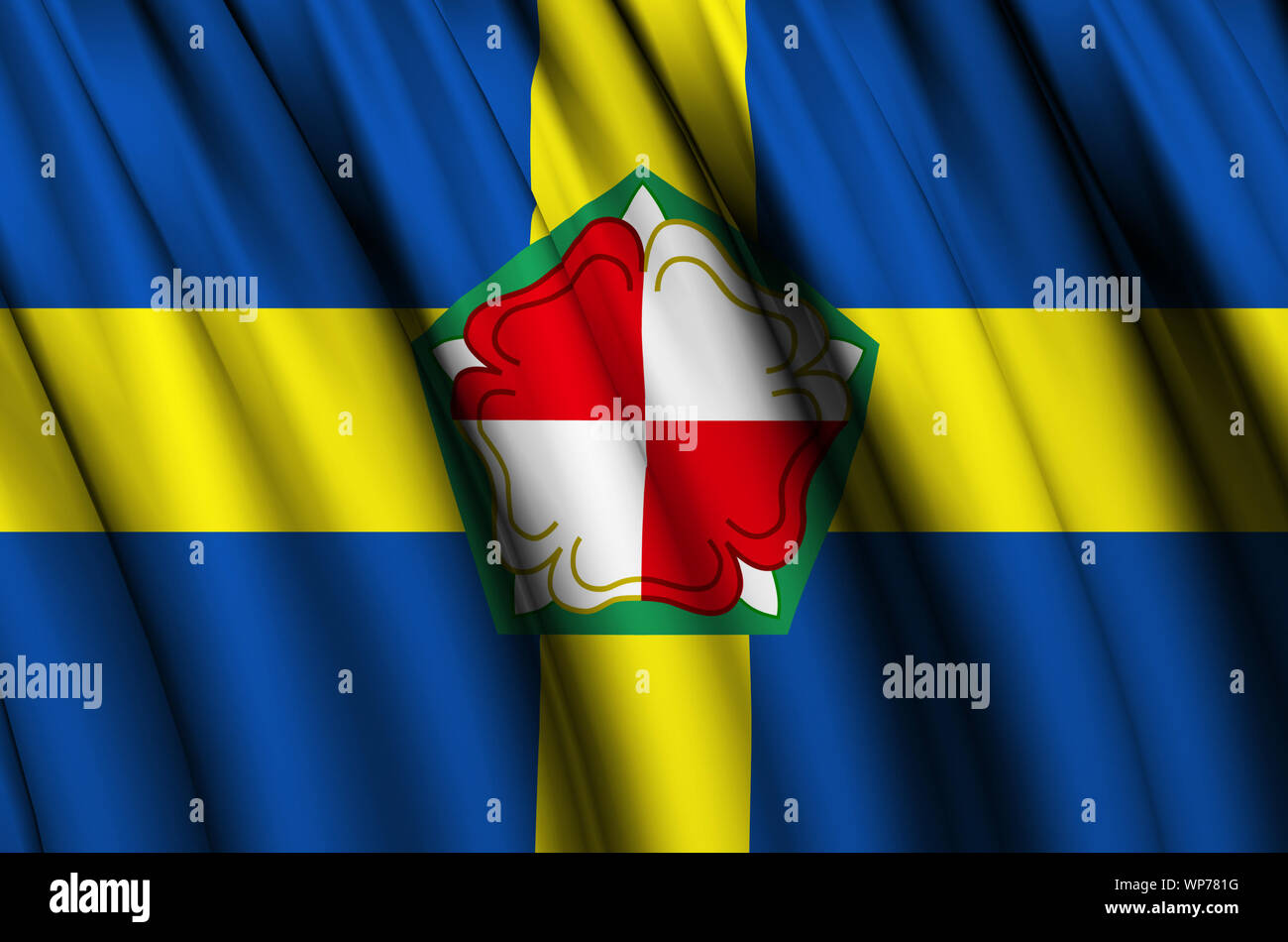 Pembrokeshire waving flag illustration. Regions of England and United ...