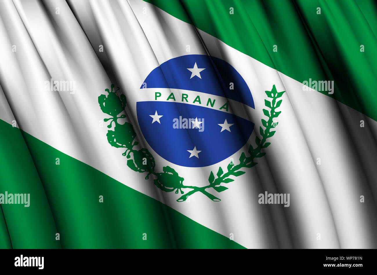 Parana waving flag illustration. Brazilian states. Perfect for ...