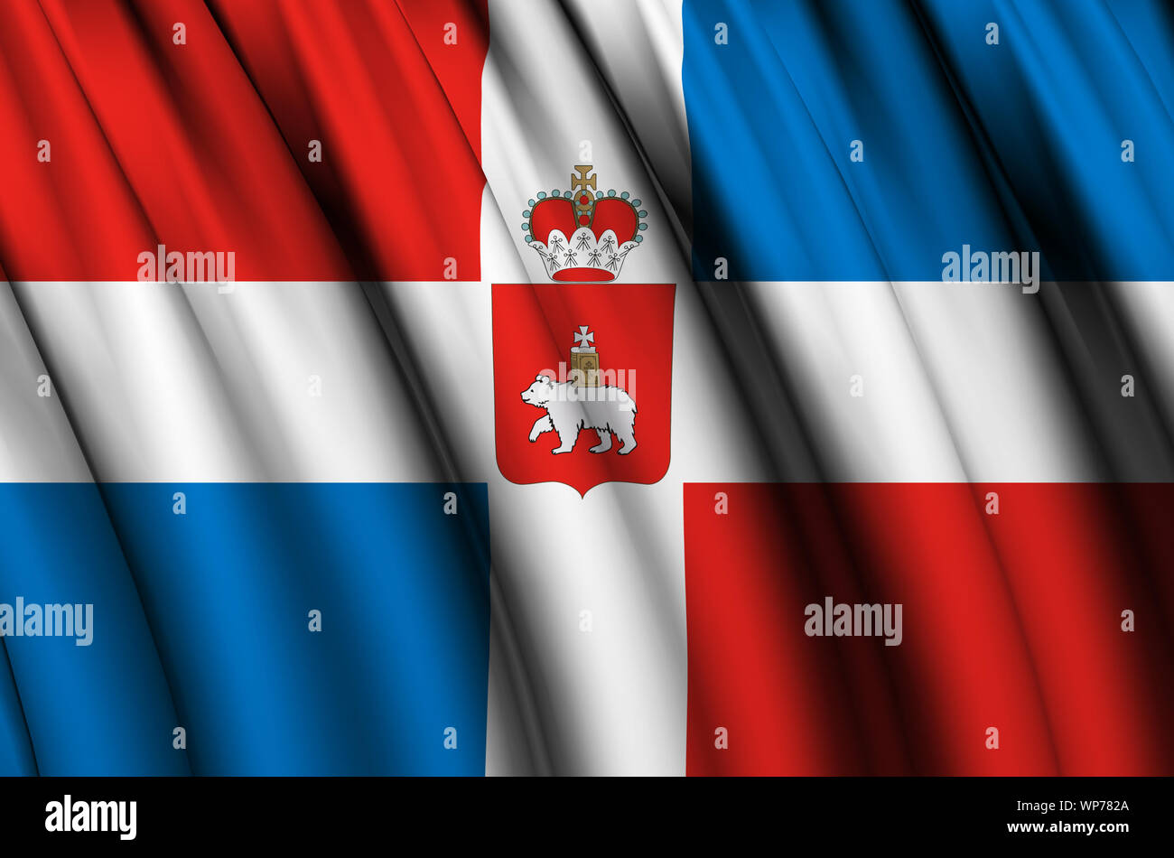 Perm waving flag illustration. Regions of Russia. Perfect for ...