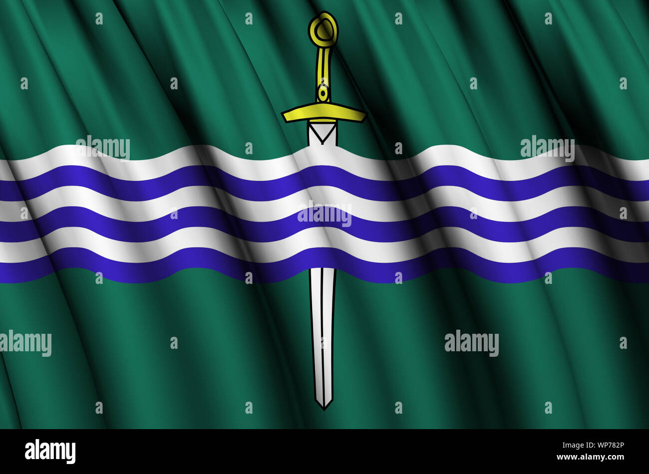Peterborough Ontario waving flag illustration. States, cities and ...