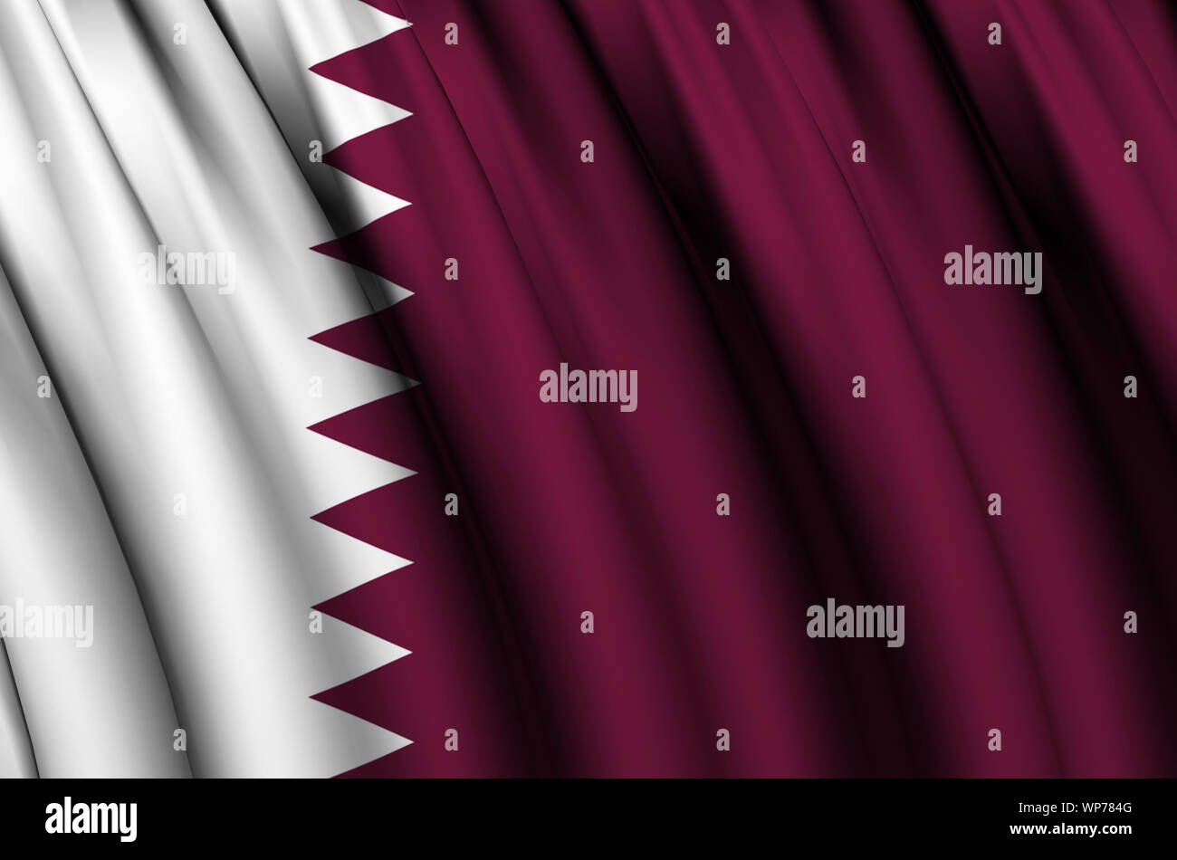 Qatar waving flag illustration. Countries of Asia. Perfect for ...