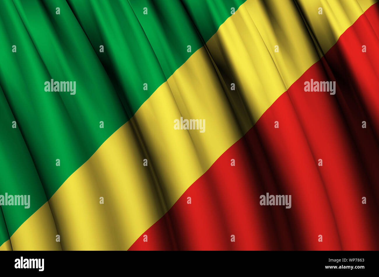 Republic Of Congo waving flag illustration. Countries of Africa ...