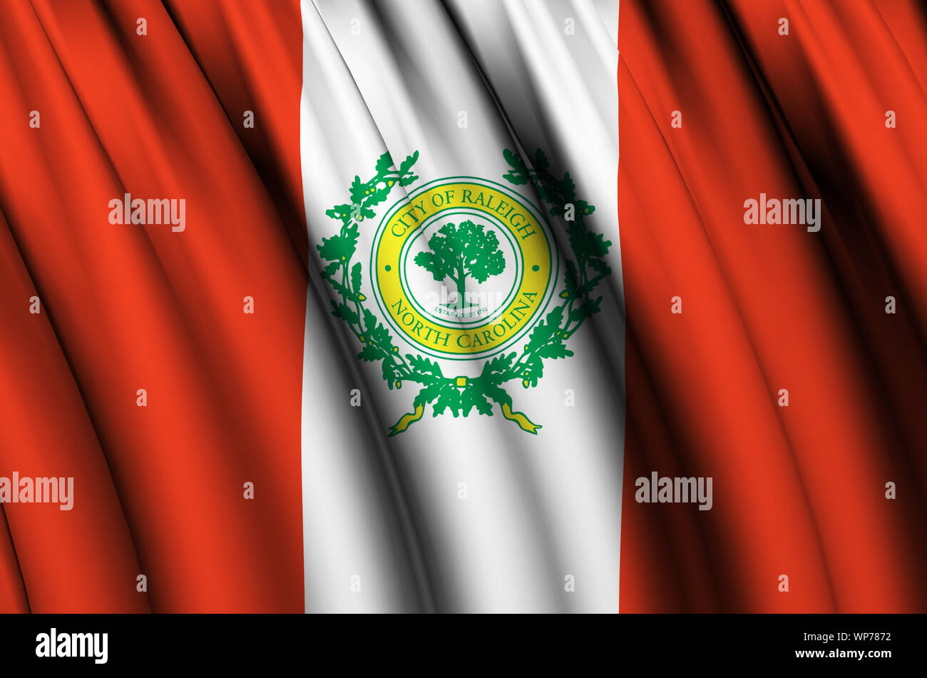 Raleigh waving flag illustration. Regions and Cities of the United ...