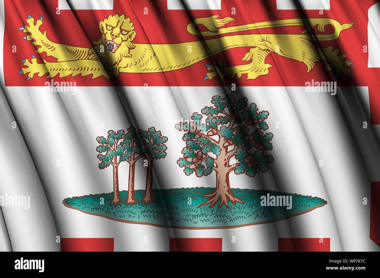 Prince Edward Island waving flag illustration. States, cities and ...