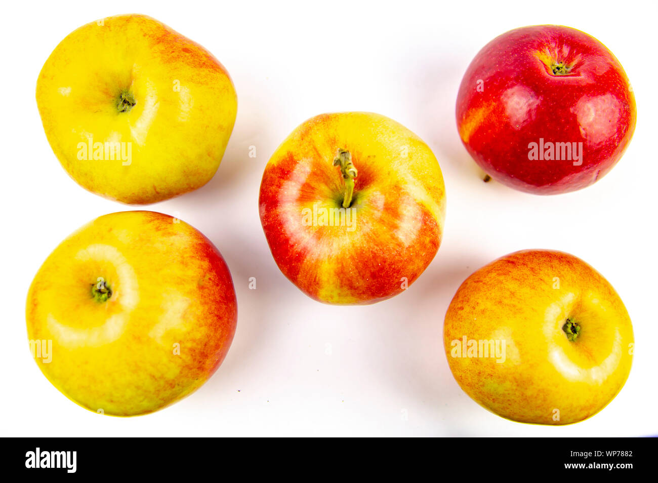 Red and yellow apples isolated on white background Stock Photo - Alamy