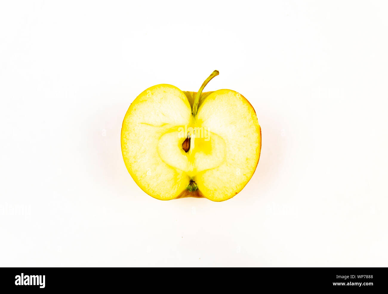Halved apple on a white background. Fruits Stock Photo - Alamy