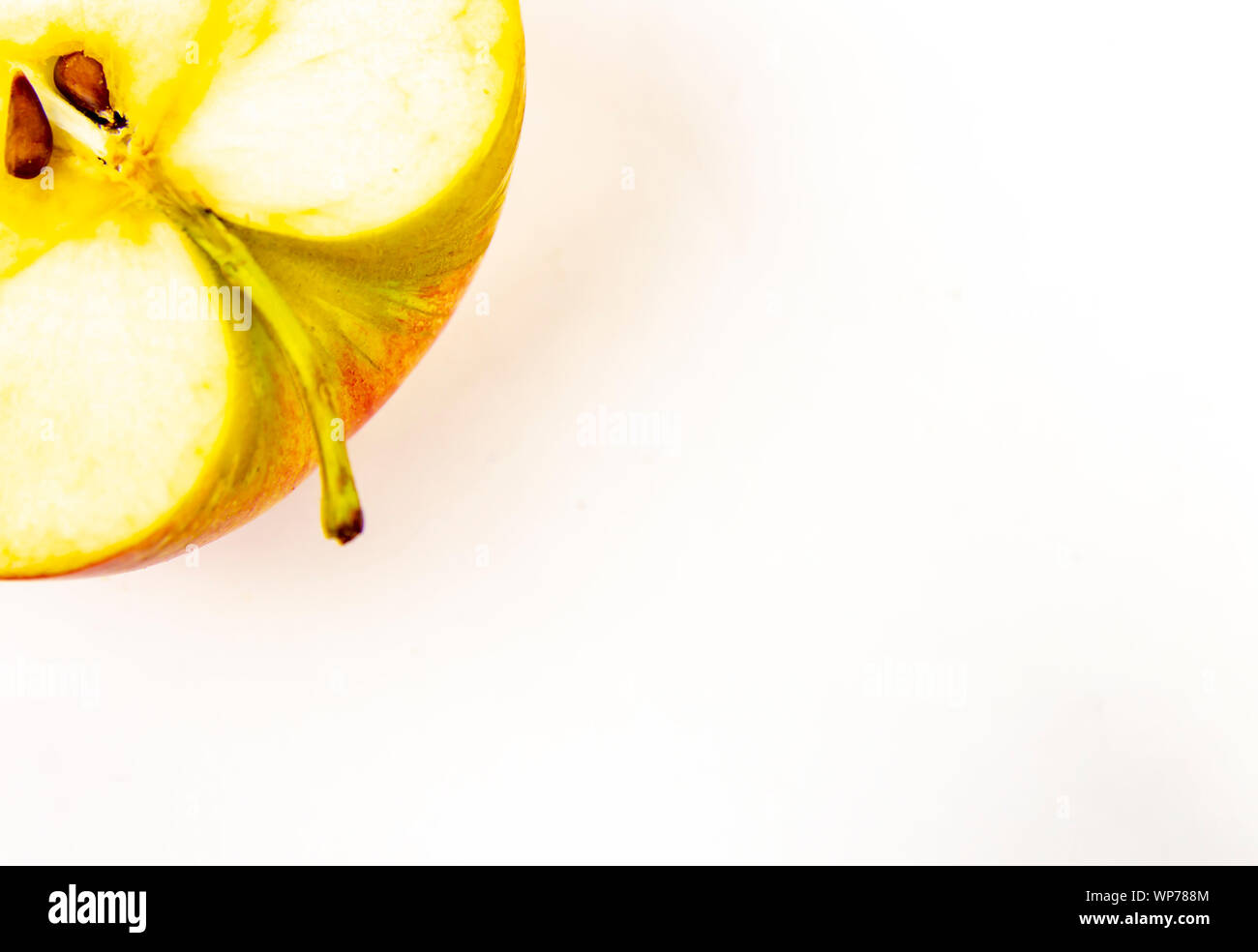 Halved apple on a white background. Fruits Stock Photo - Alamy