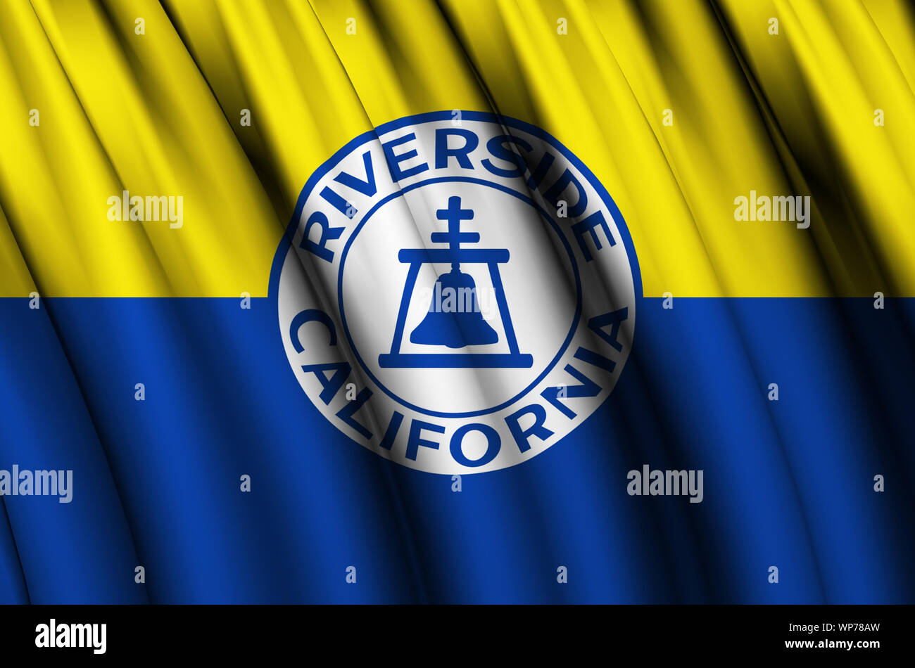 Riverside California waving flag illustration. Regions and Cities of ...