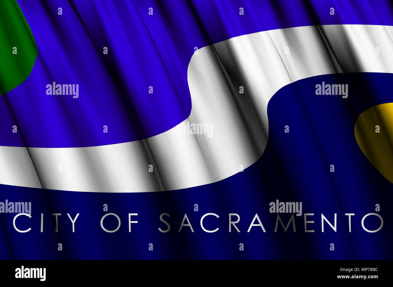 Sacramento waving flag illustration. Regions and Cities of the United ...