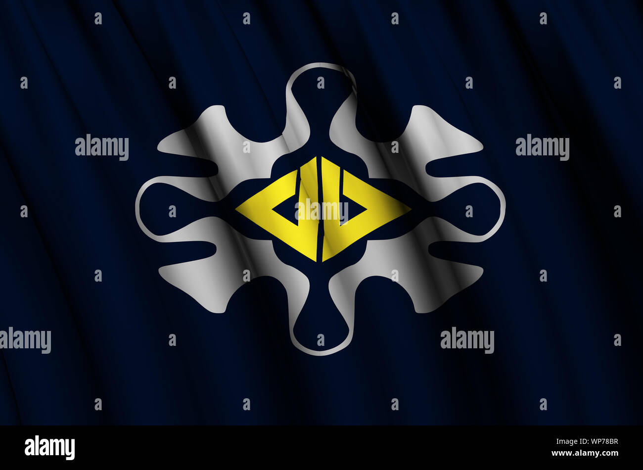 Rumoi waving flag illustration. Regions of Japan. Perfect for ...