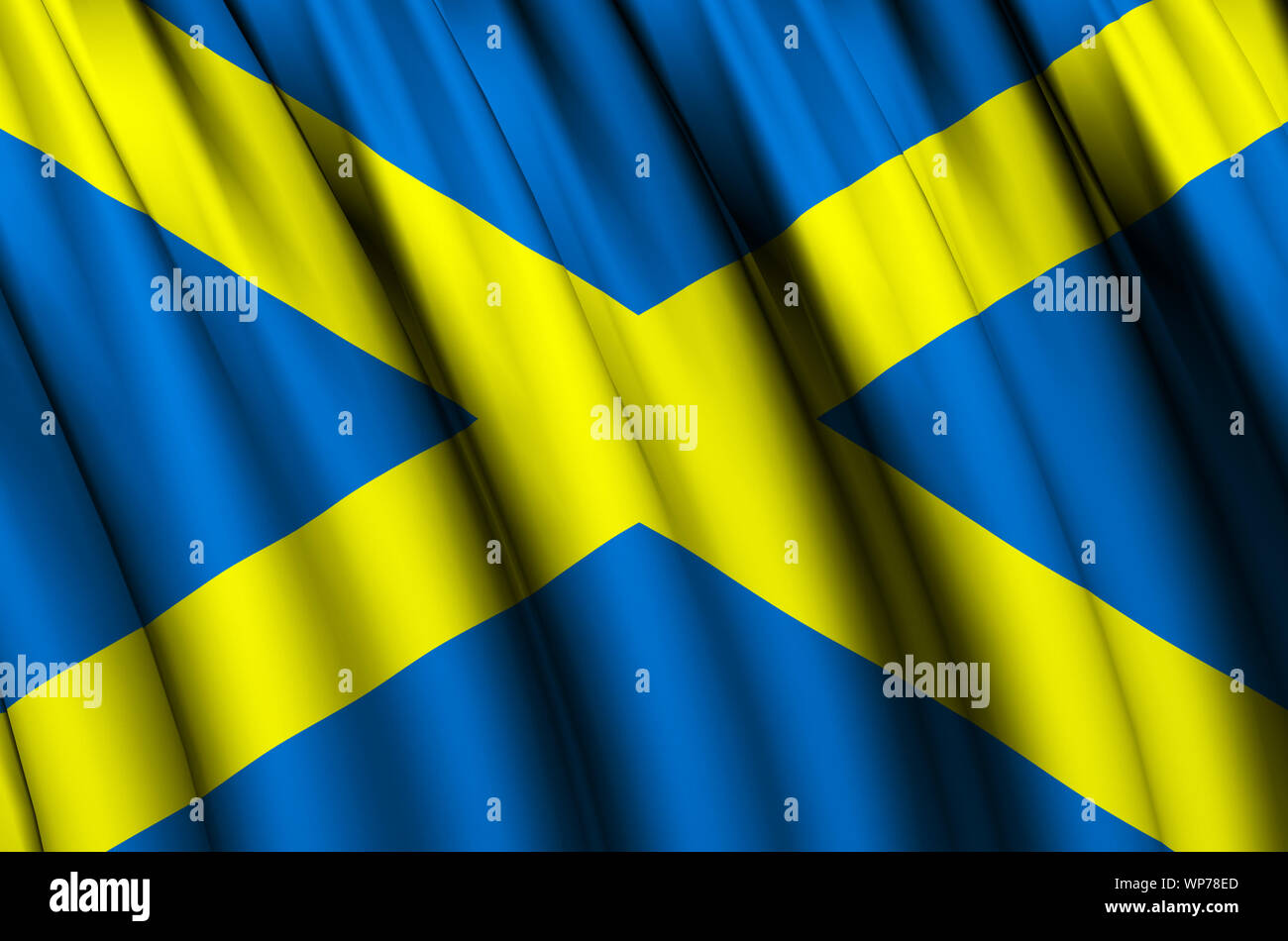 Saint Alban Cross waving flag illustration. Regions of England and ...