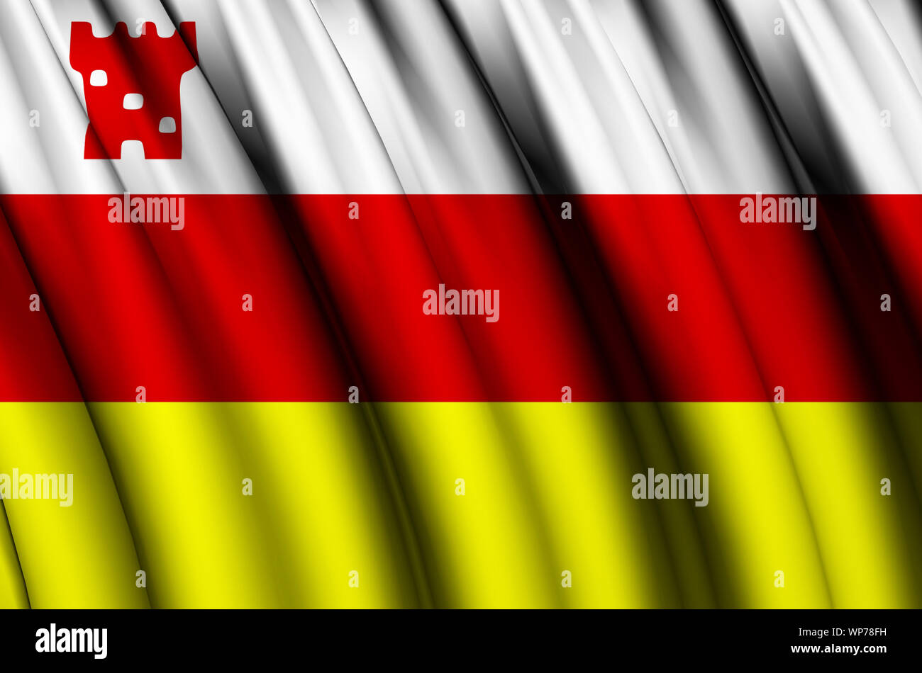 Santa Barbara California waving flag illustration. Regions and Cities ...