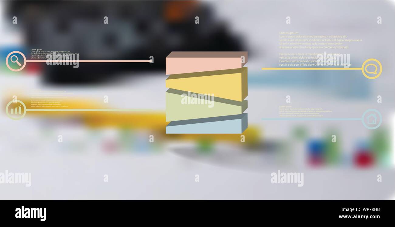 3D illustration infographic template. The embossed cube is randomly ...