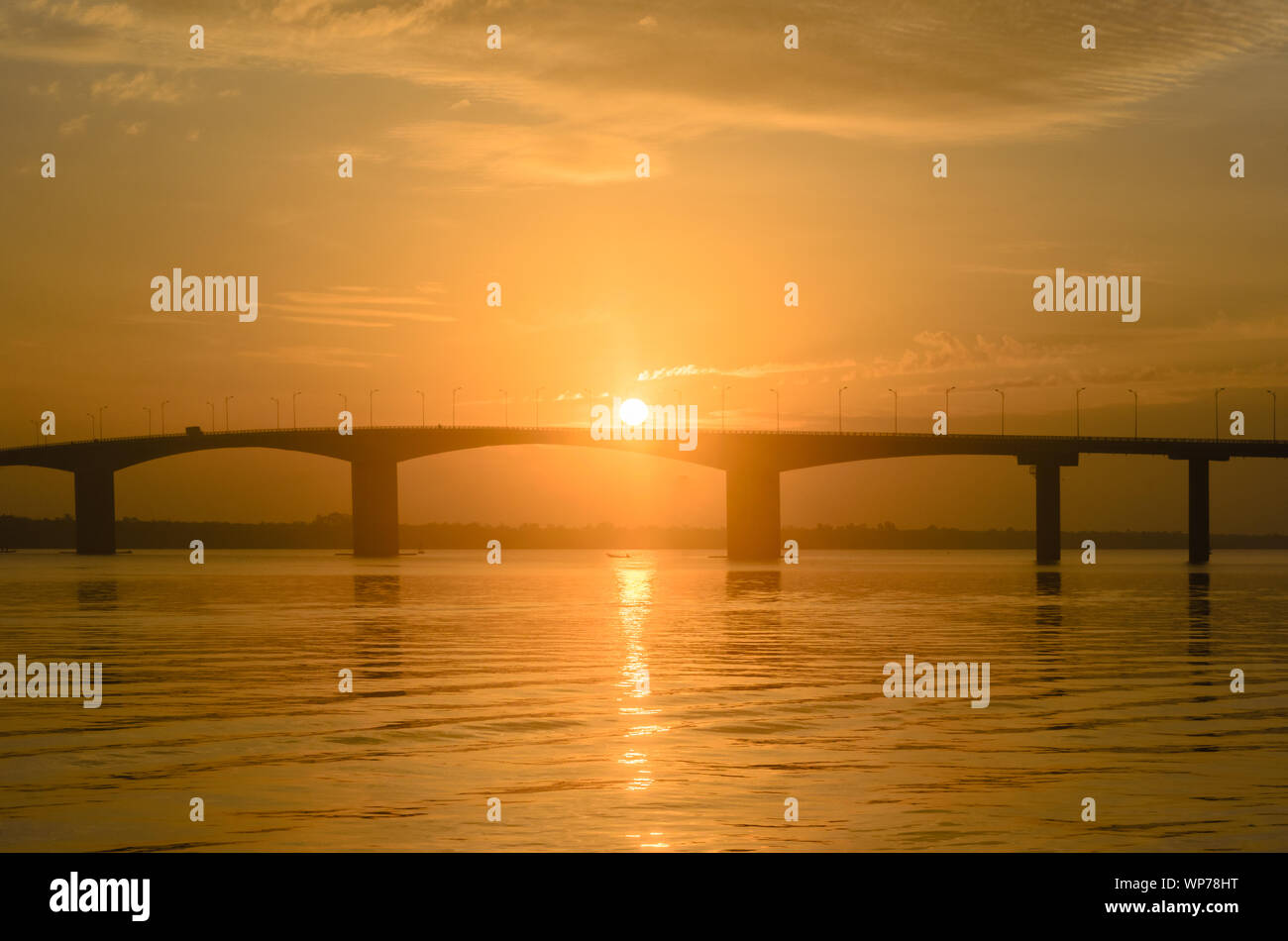 Dawn on Tien river of Mekong delta, Viet Nam, 07/09/2019 6:02 AM Stock ...