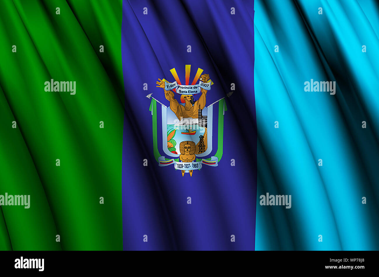Santa Elena waving flag illustration. Regions of Ecuador. Perfect for ...