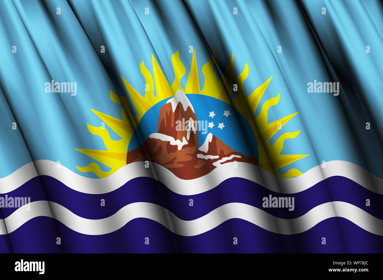 Santa Cruz waving flag illustration. Regions of Argentina. Perfect for ...