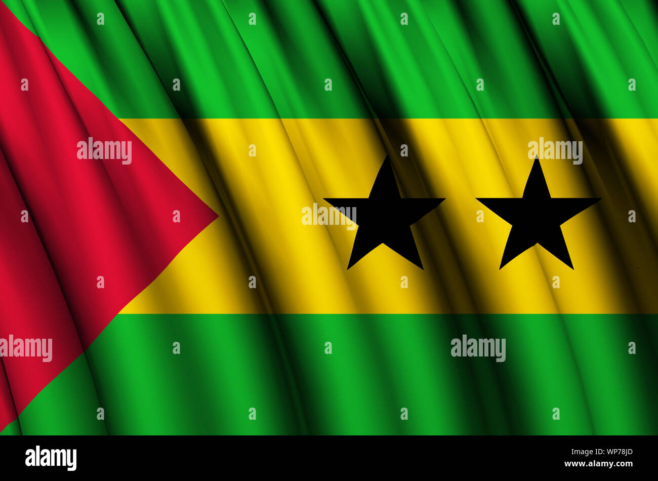 Sao Tome And Principe waving flag illustration. Countries of Africa ...
