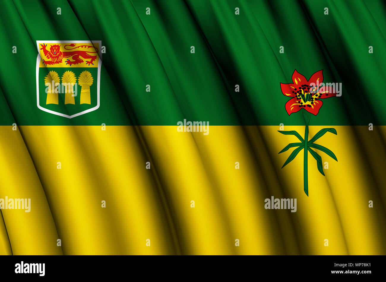 Saskatchewan waving flag illustration. States, cities and Regions of ...