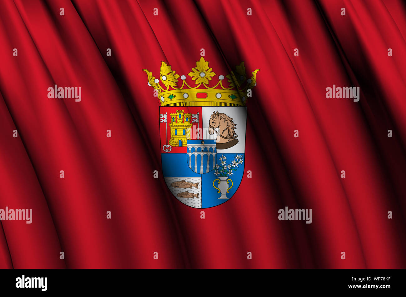 Segovia waving flag illustration. Regions and cities of Spain. Perfect ...