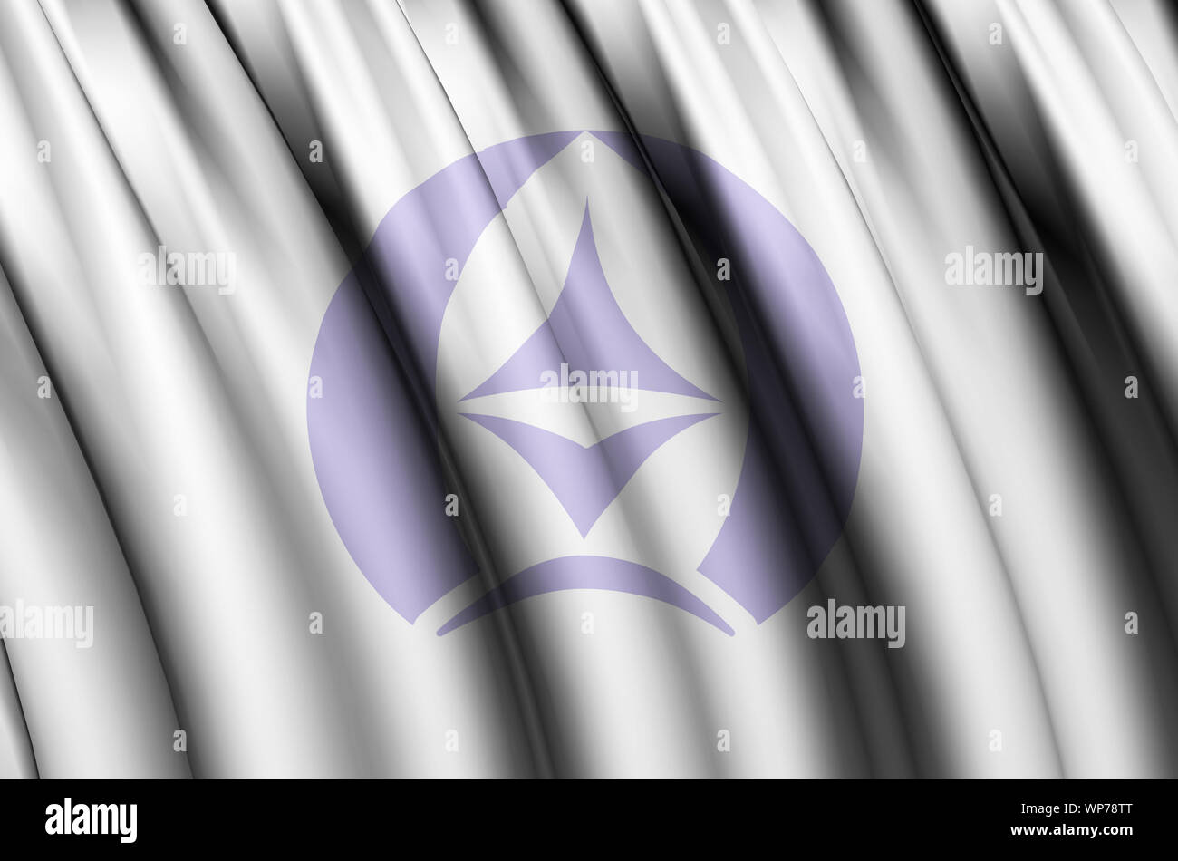 Shibetsu Town waving flag illustration. Regions of Japan. Perfect for ...