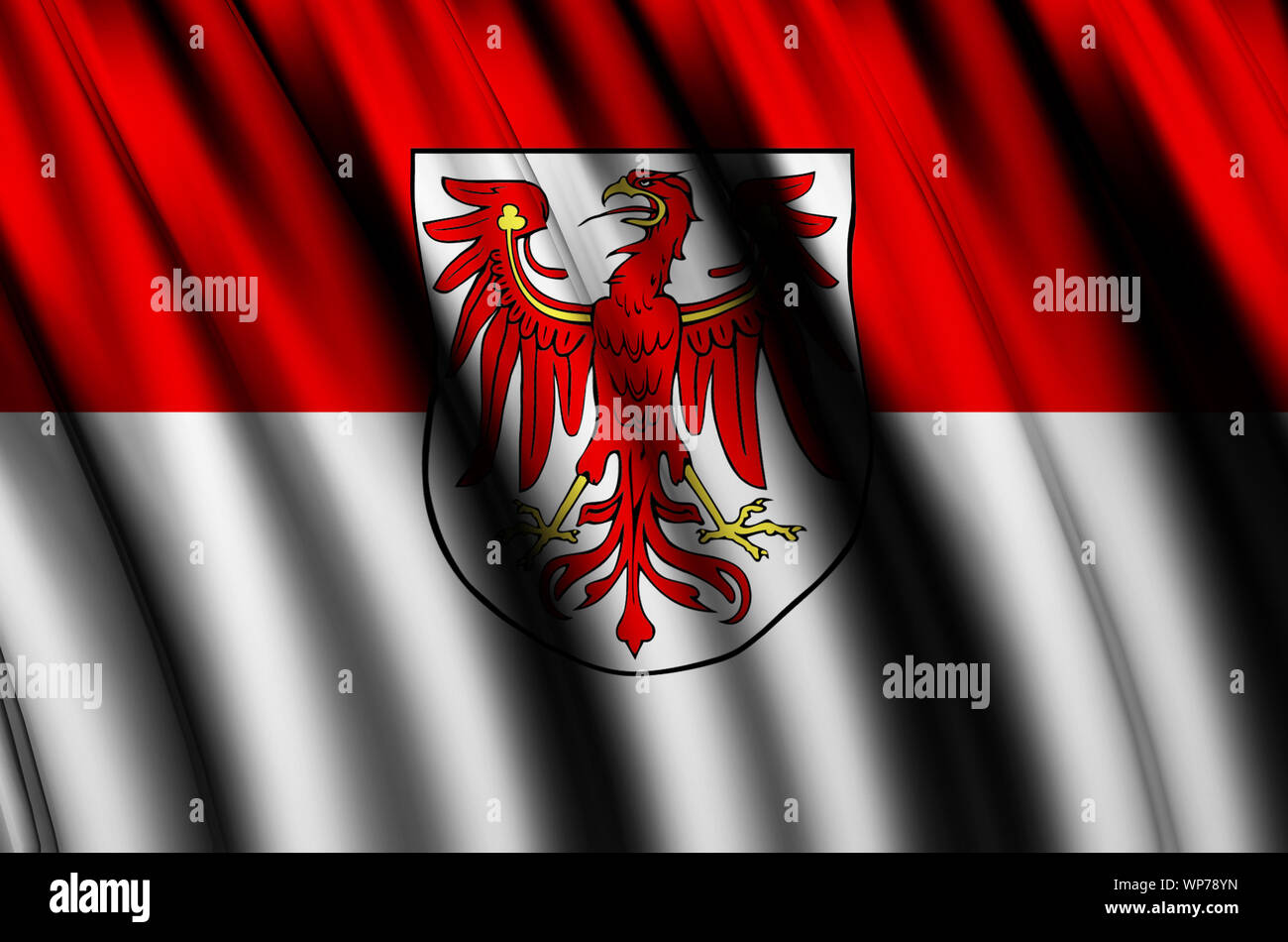 Brandenburg waving flag illustration. Federal state of Germany. Perfect ...