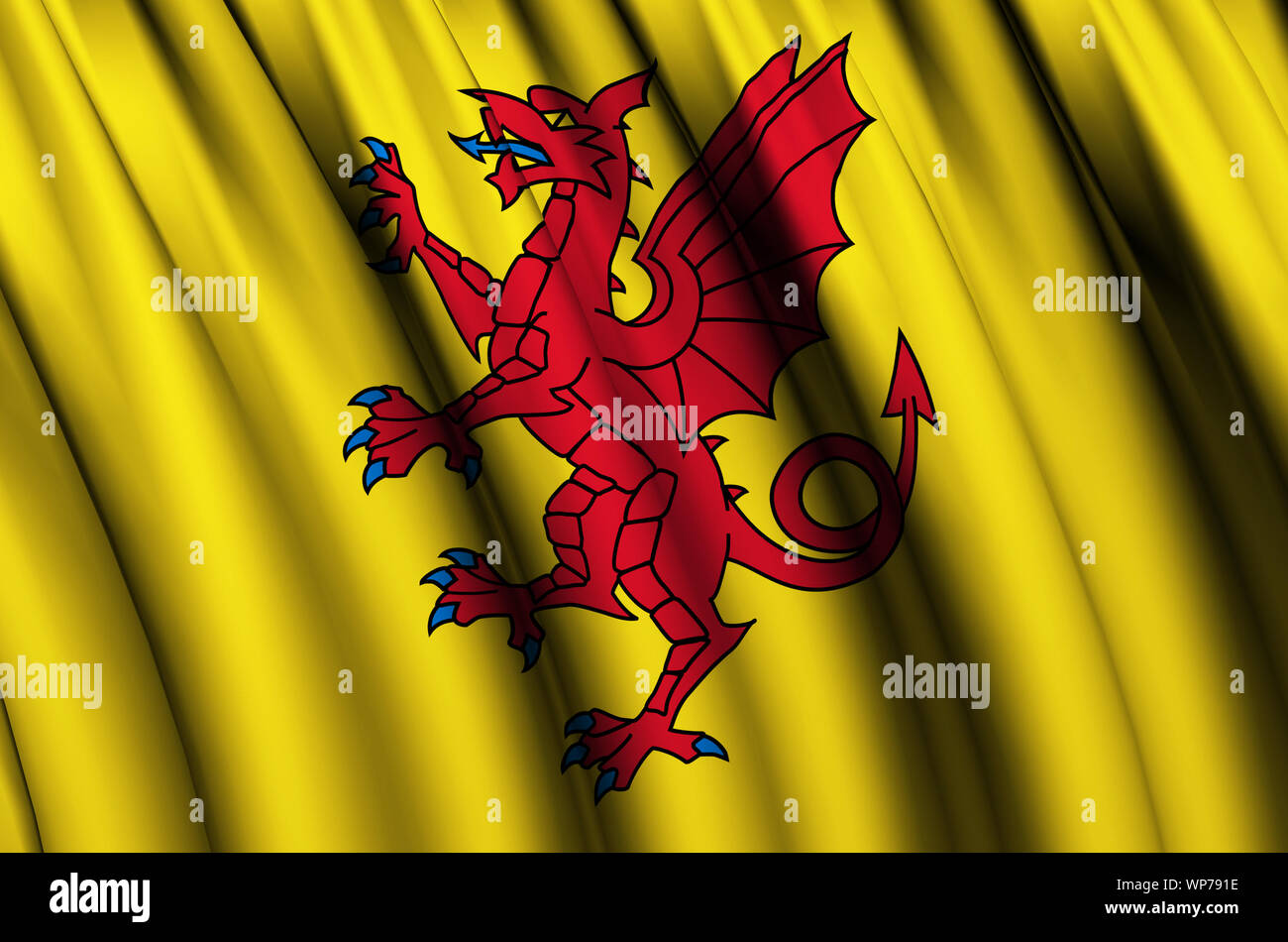 Somerset waving flag illustration. Regions of England and United ...