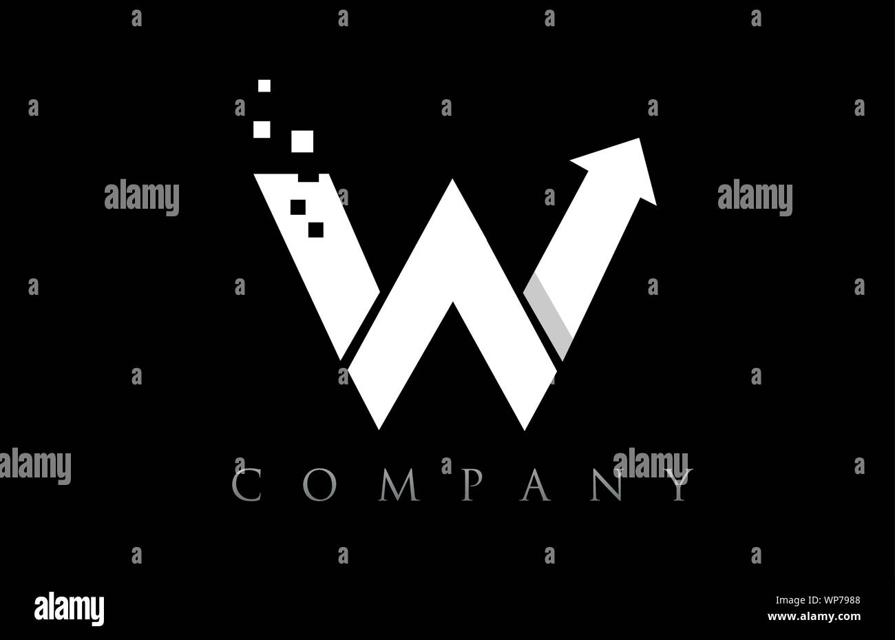 W white black alphabet letter logo icon design suitable for a company ...